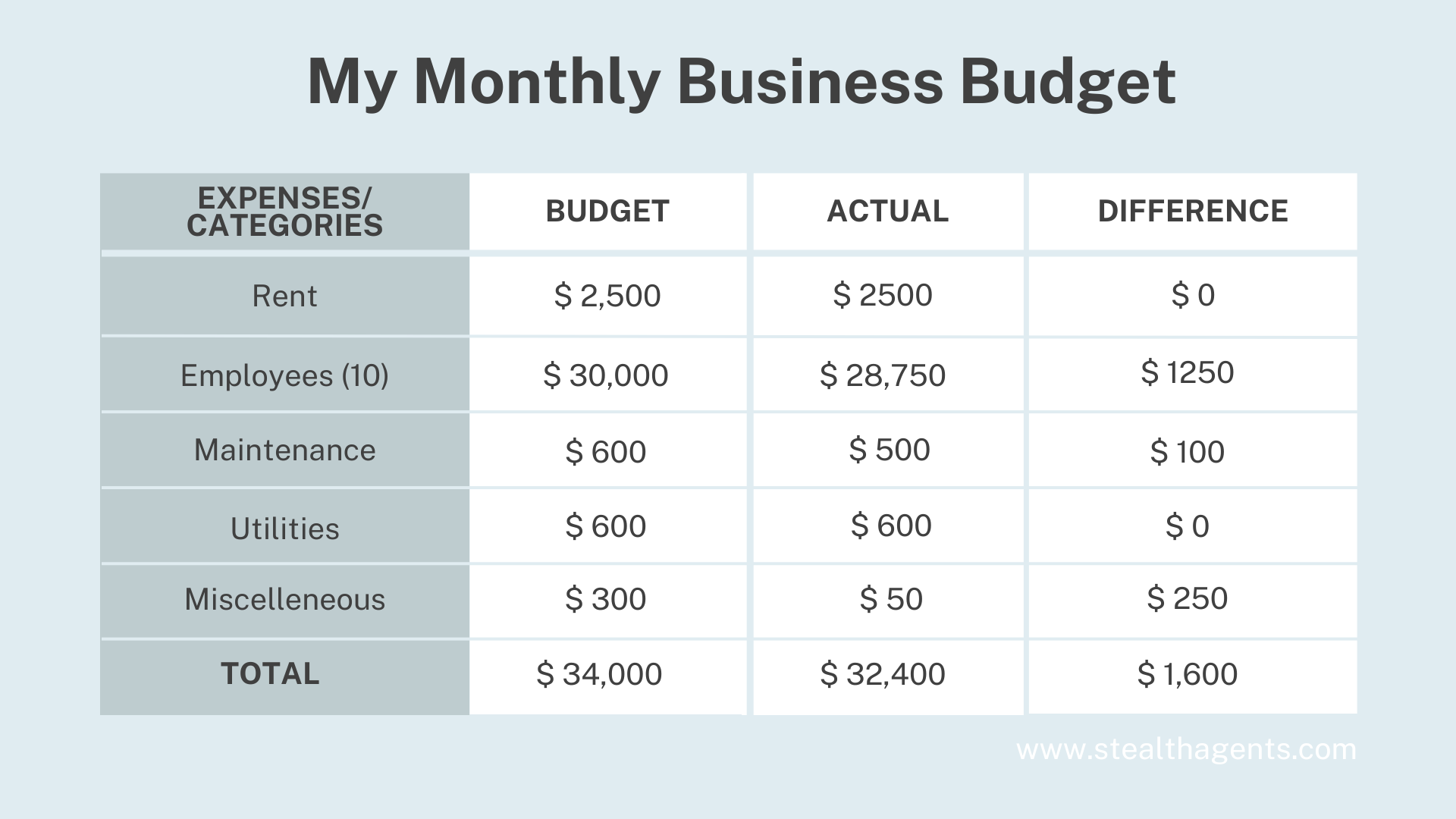 Budget vs. Actual Expenses: How It Functions In Business - Stealth Agents